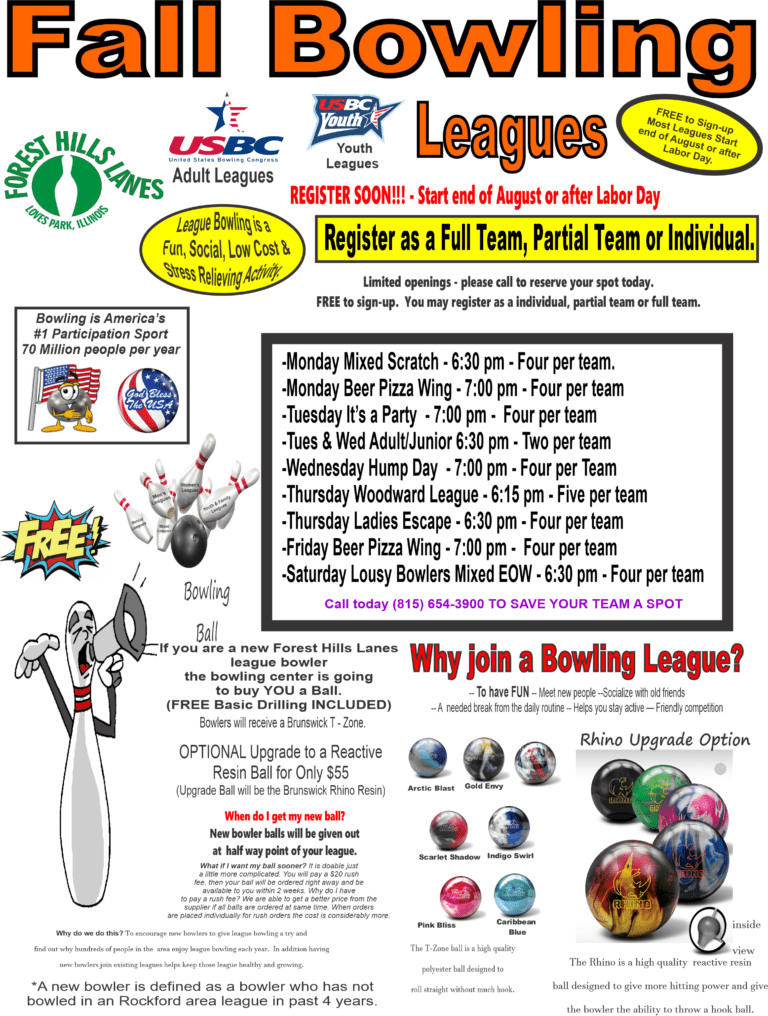 Bowling Leagues | Fun Things to Do | Forest Hills Lanes | Loves Park, IL